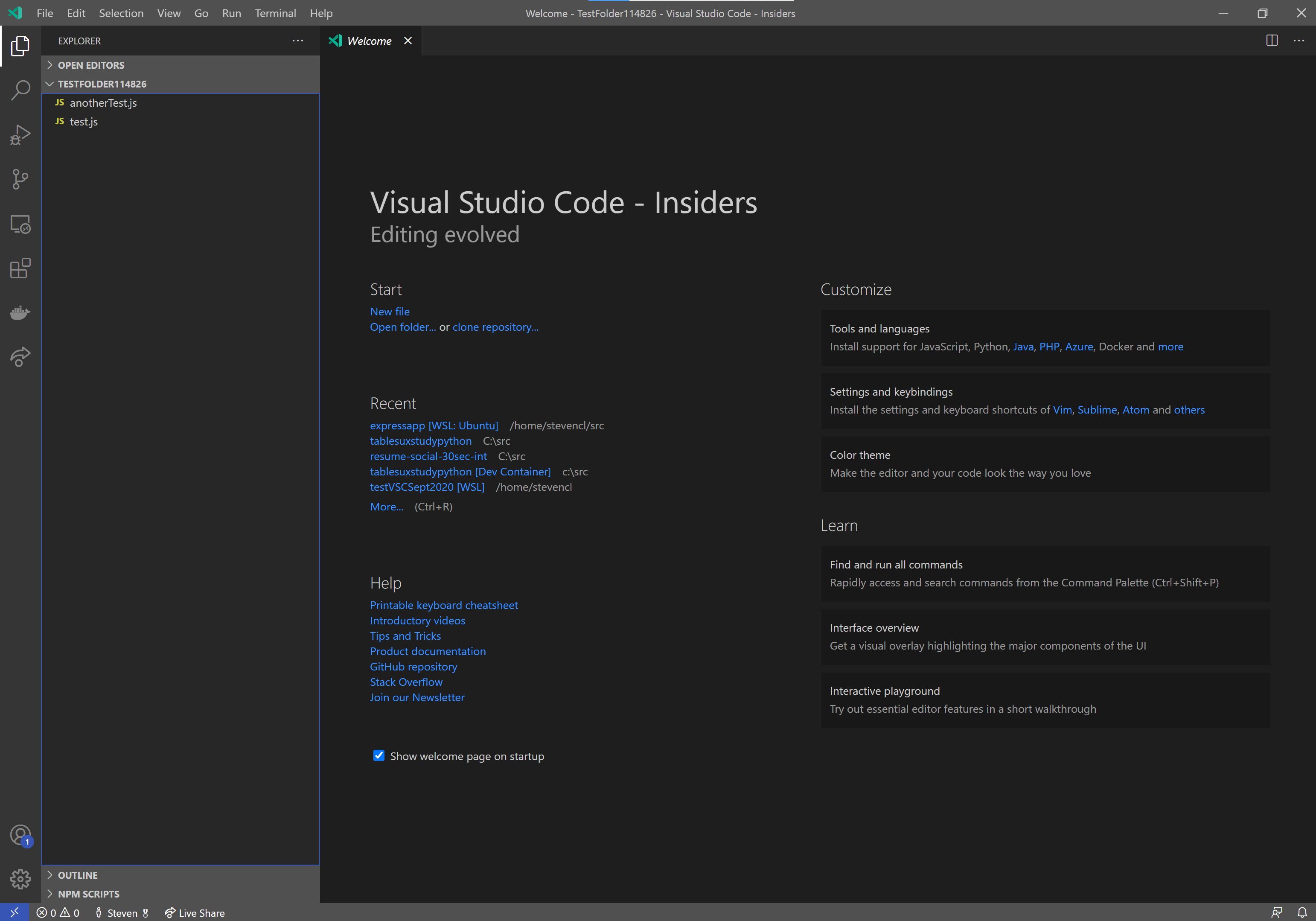 Ui State Not Restored In Insiders · Issue 115024 · Microsoftvscode · Github