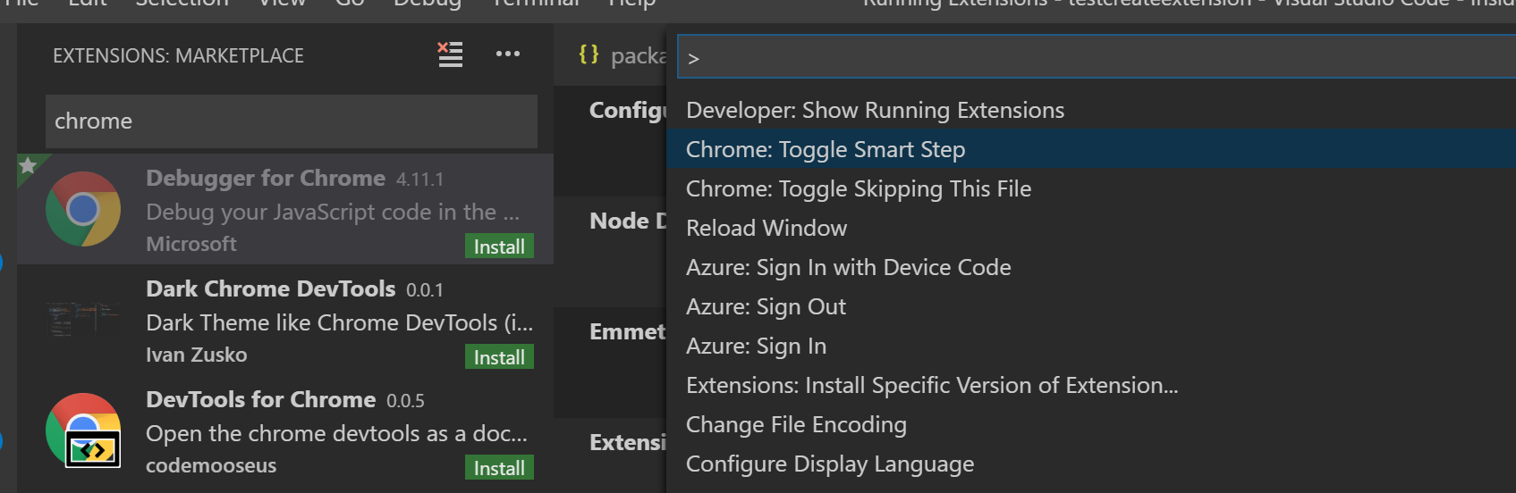 Uninstalling Chrome debugger extension leaves commands in command palette · Issue #67401 ...