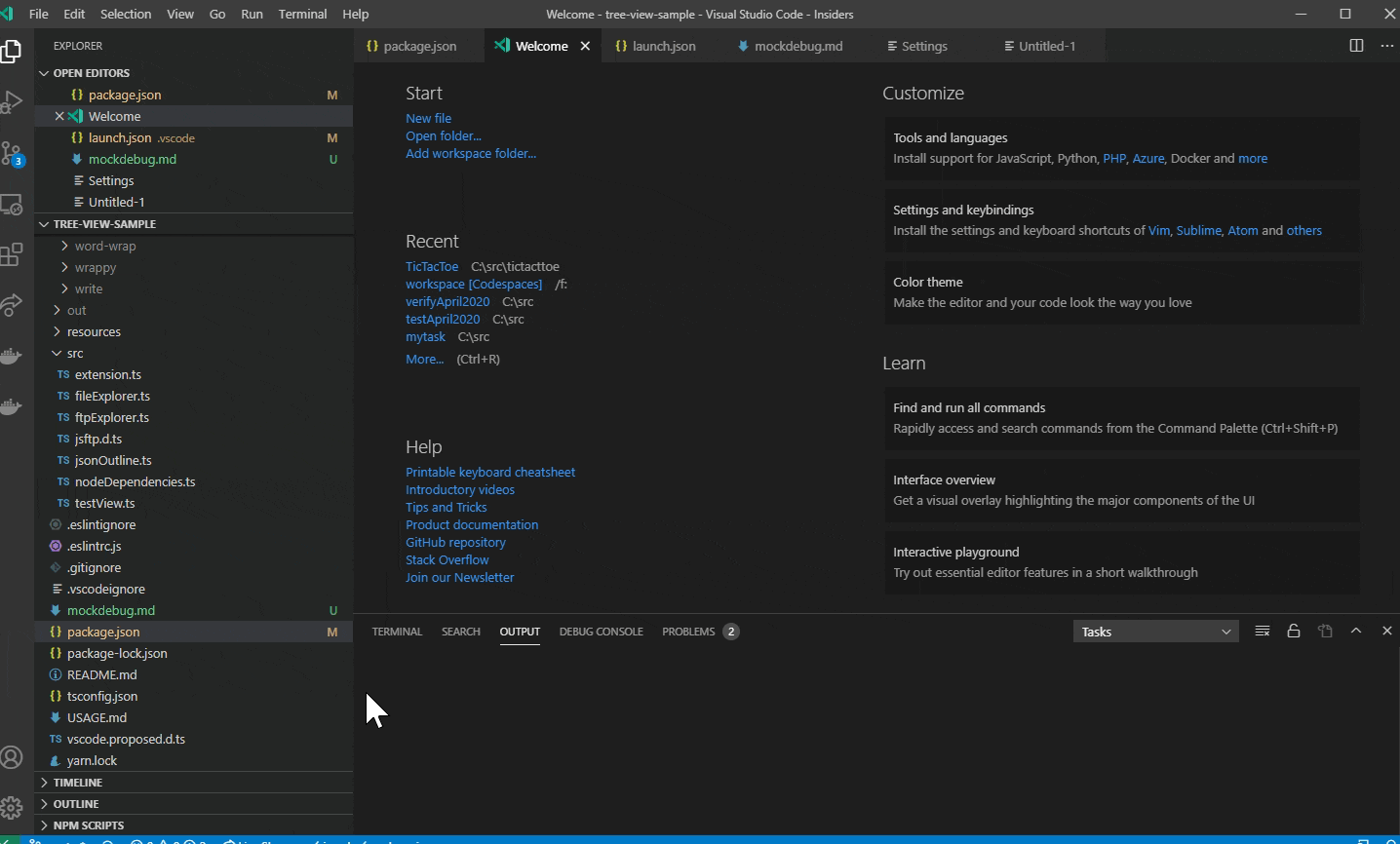Clicking on an account should show a flyout menu rather than quick pick ...