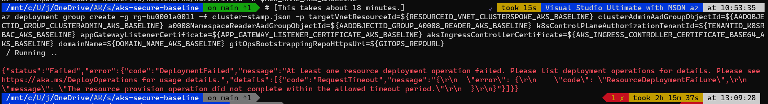 "The resource provision operation did not complete within the allowed timeout period." - 06-aks ...