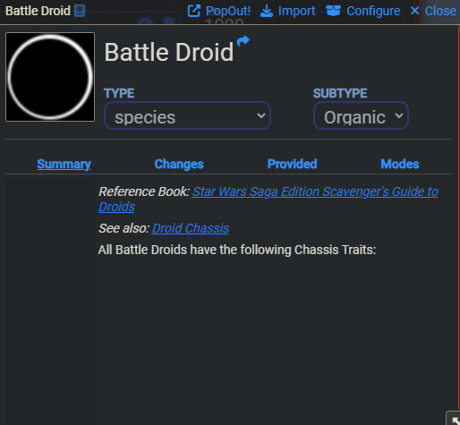 [Compendium] Battle Droids species doesn't include bonus feats · Issue #426 · kypvalanx/Foundry ...