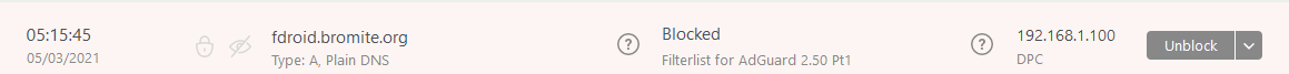 Fix Query Log Unblock Button · Issue #2778 · AdguardTeam/AdGuardHome · GitHub