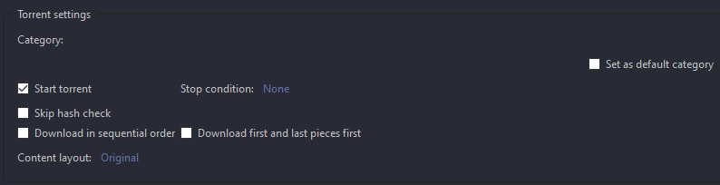 Torrent Settings - Option for "Make Default" for other settings · Issue ...