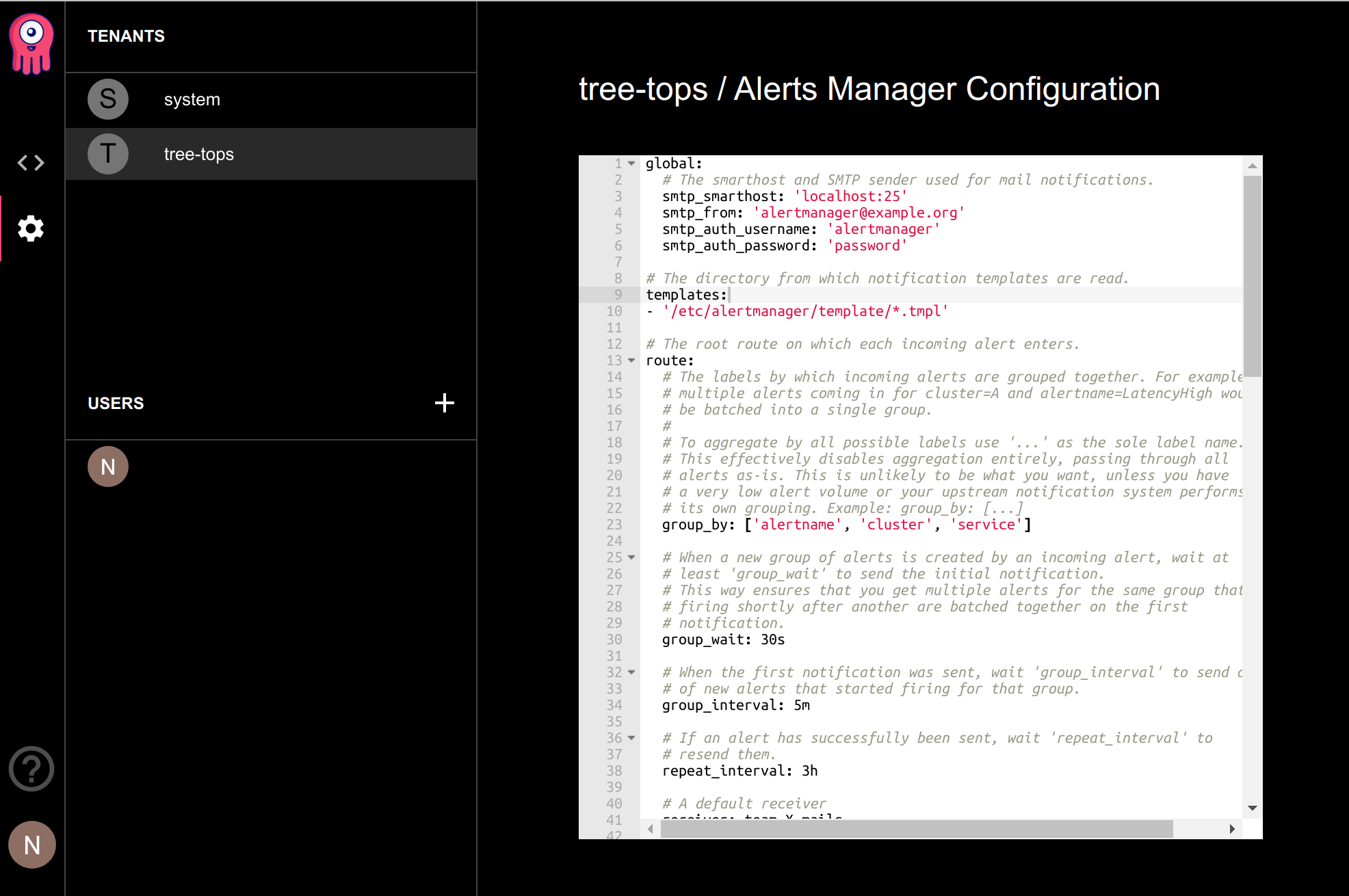 UI: Create an interface that allows easy setup of the Cortex Alertmanager configuration · Issue ...