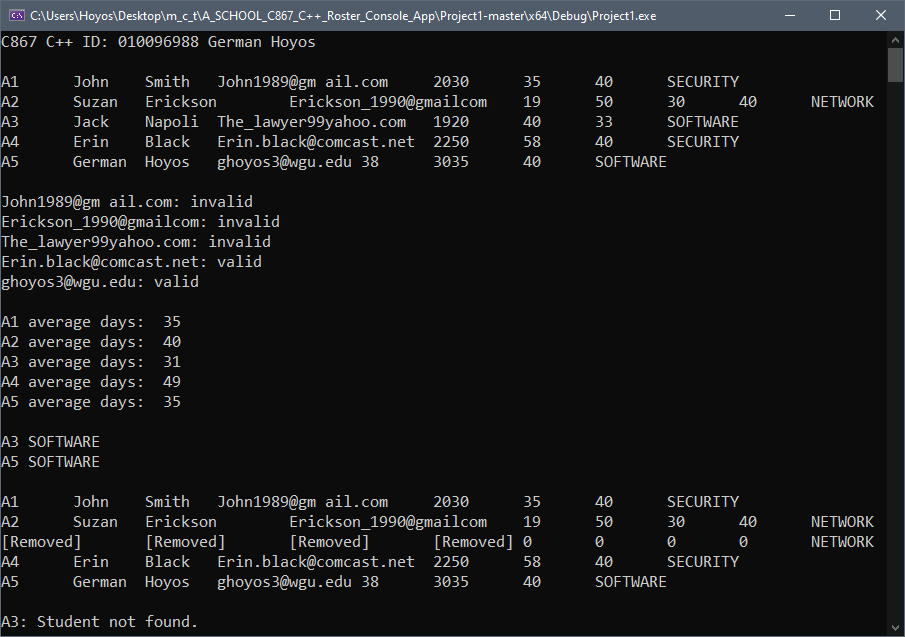 GitHub - GermanHoyos/Class-Roster-Manager-Console-Application: School Project