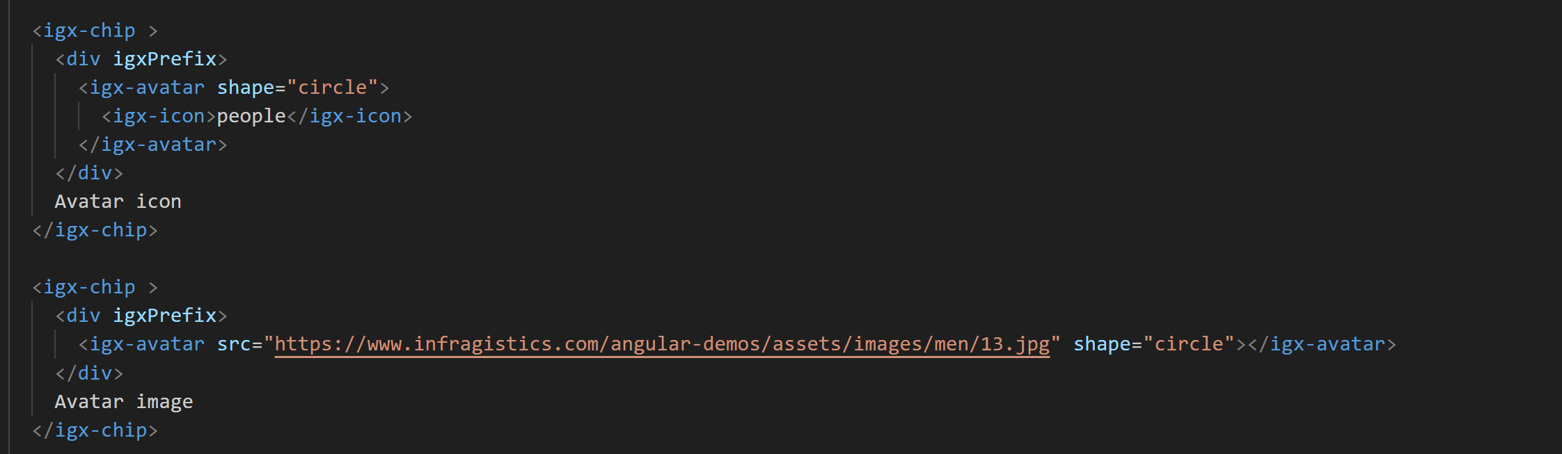 igx-avatar is cut when used inside igx-chip and wrapped with igxPrefix directive · Issue #13679 ...