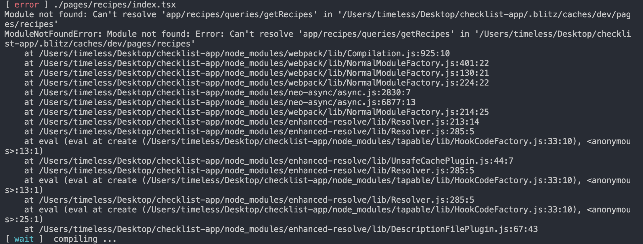 [MacOS] Module Import error on Scaffold Code · Issue #471 · blitz-js/legacy-framework · GitHub