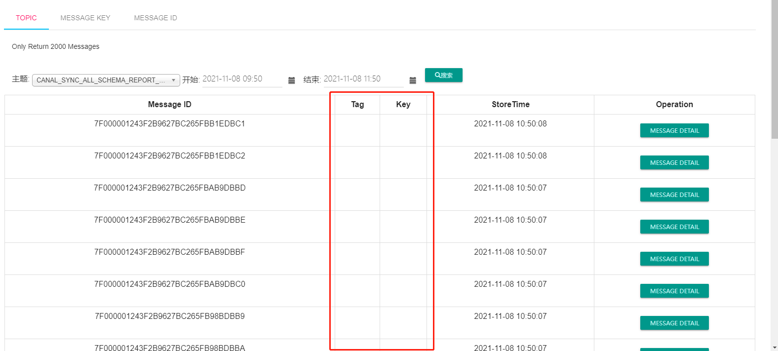 CANAL从v1.0.25升级到v1.1.5监听MYSQL数据库ROCKETMQ获取不到TAG和KEY · Issue #3909 · alibaba/canal · GitHub