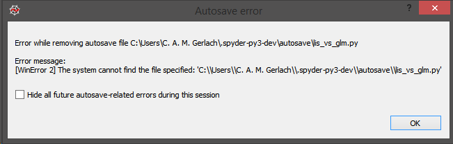 Autosave Error: The system cannot find the file specified · Issue #9234 · spyder-ide/spyder · GitHub