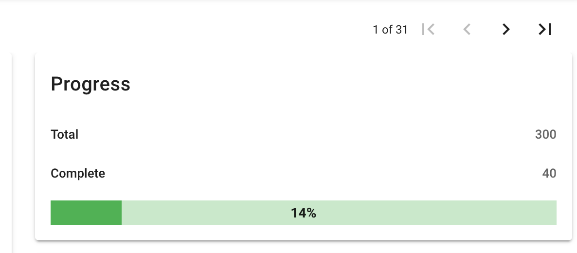 The page navigation is stuck at 31 although there are many more documents in the dataset ...
