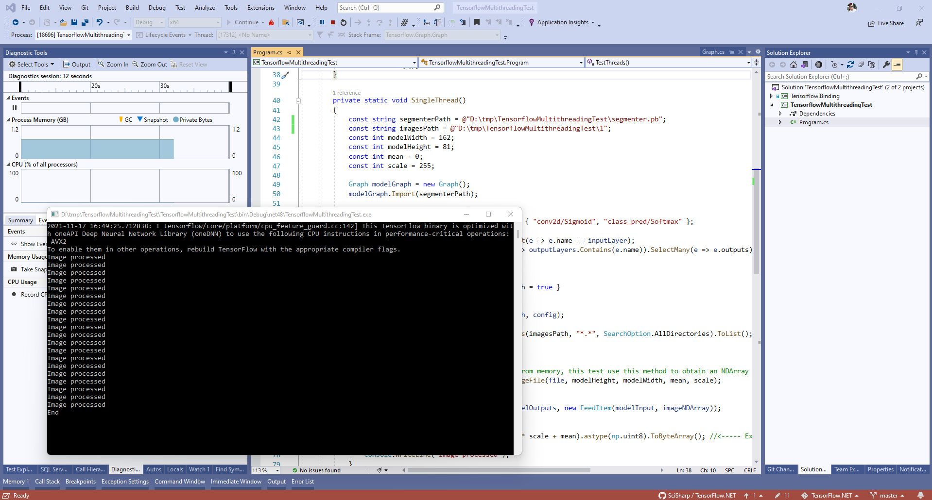 Tensorflow.NumPy not thread safe · Issue #846 · SciSharp/TensorFlow.NET · GitHub