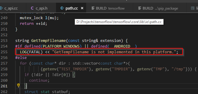 GetTempFilename is not implemented · Issue #24974 · tensorflow ...