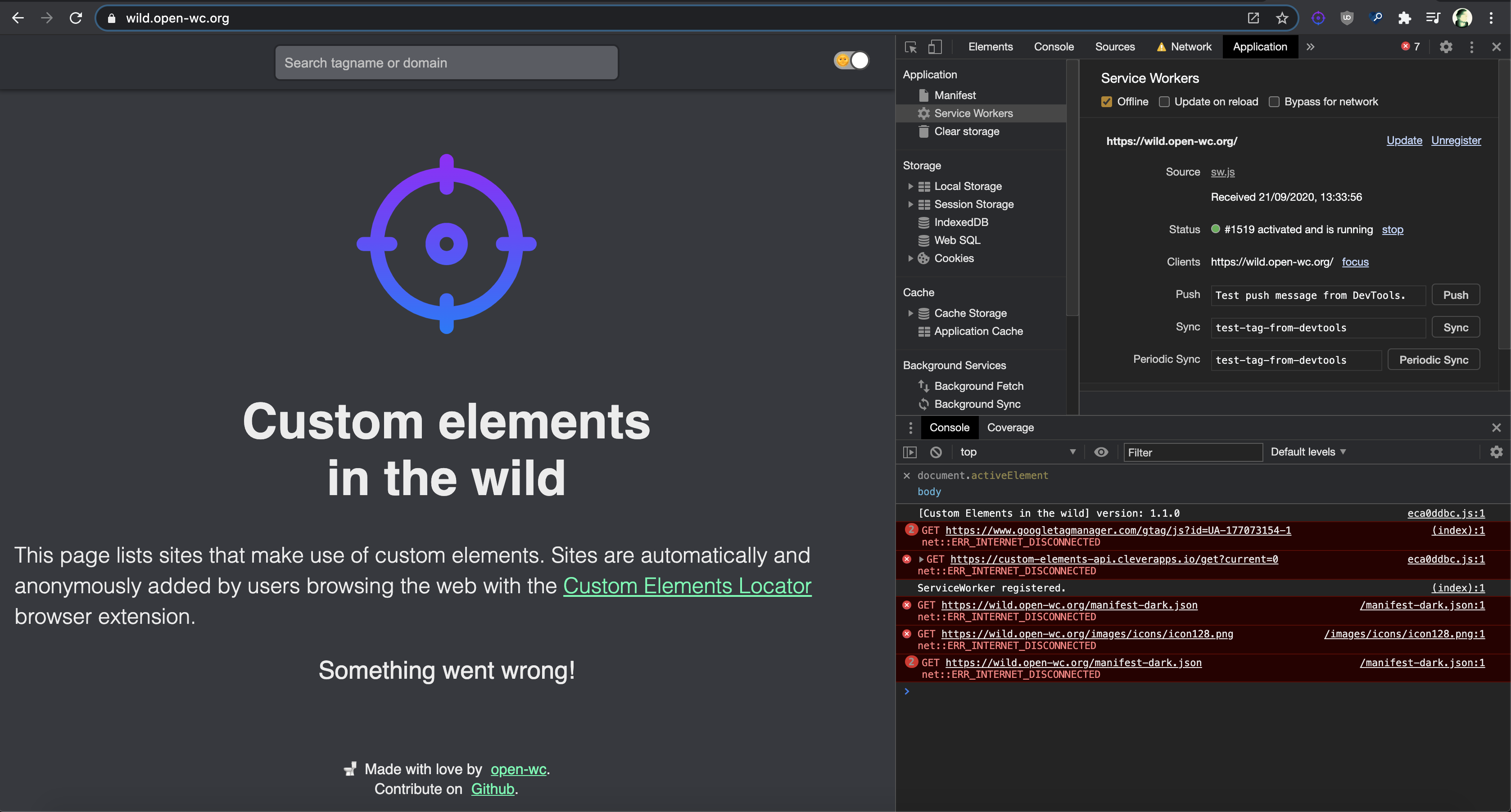offline state not showing · Issue #15 · open-wc/wild · GitHub
