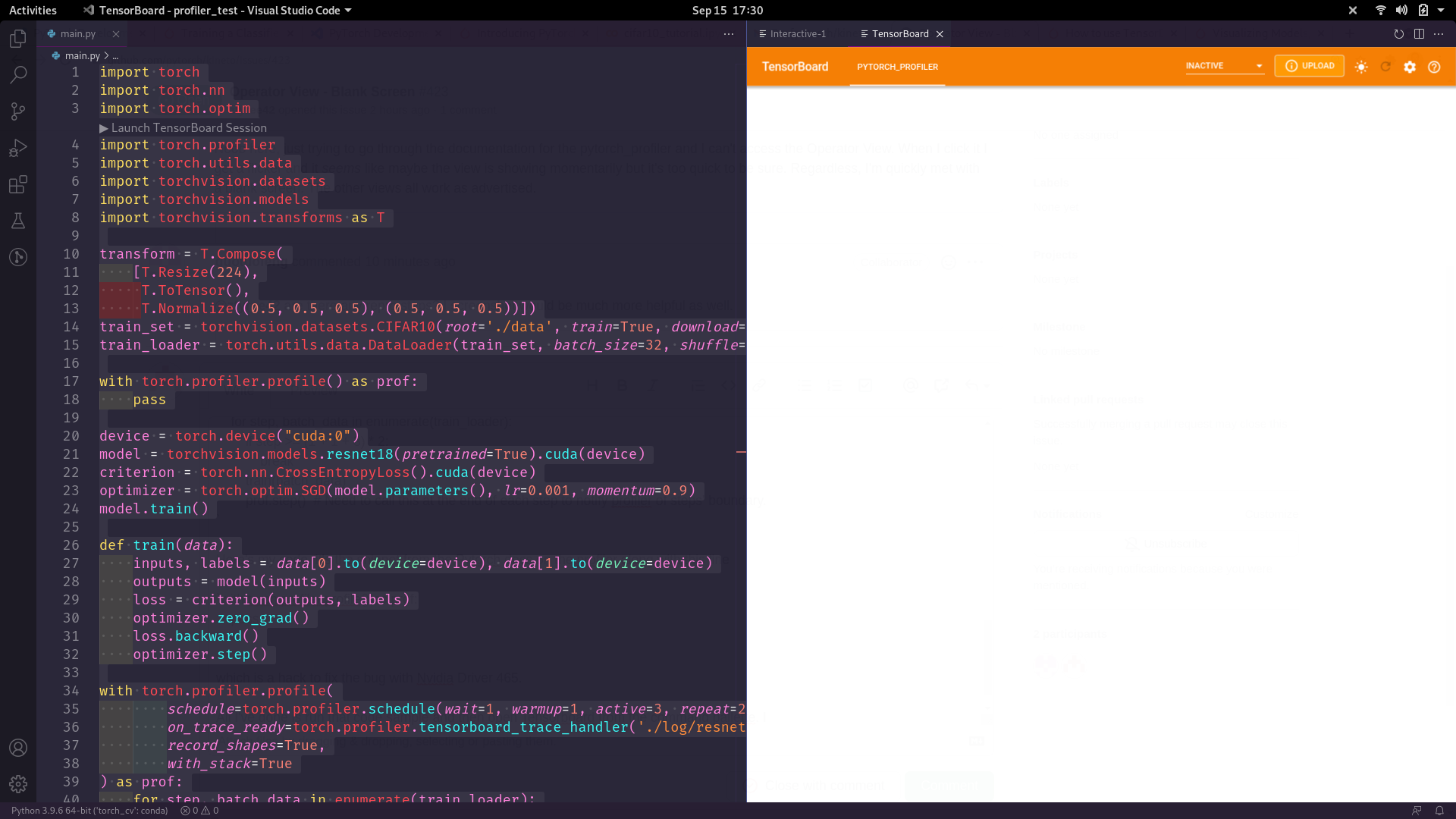 Operator View - Blank Screen · Issue #423 · pytorch/kineto · GitHub