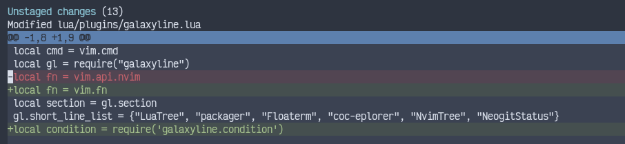 Could i change the highlight of the unchanged sections? · Issue #83 · NeogitOrg/neogit · GitHub