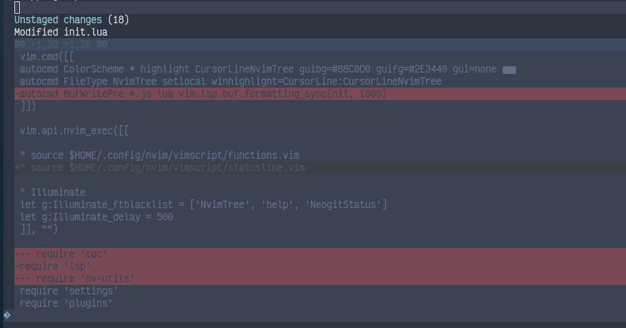 Could i change the highlight of the unchanged sections? · Issue #83 · NeogitOrg/neogit · GitHub