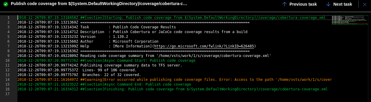 Publish Code Coverage Error When Using Hosted Ubuntu 1604 · Issue 8762 · Microsoftazure 7788