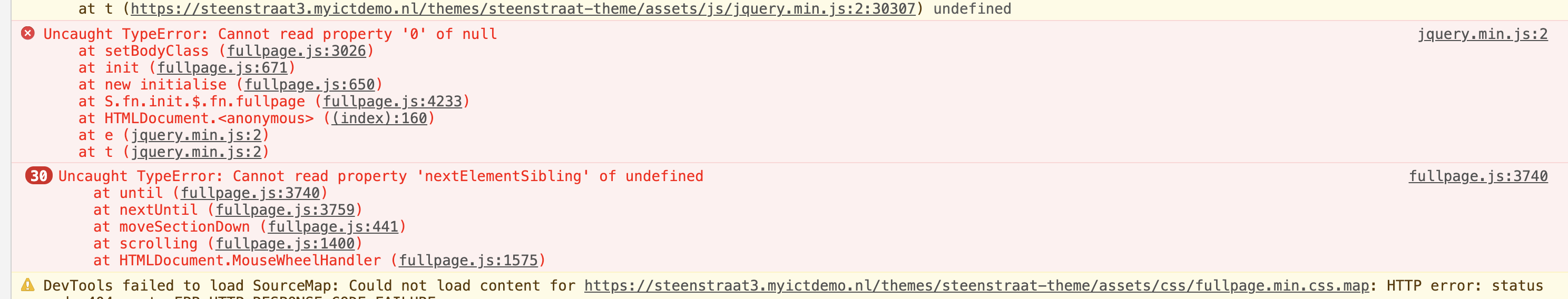 Not active on scroll on octobercms. · Issue #4138 · alvarotrigo/fullPage.js · GitHub