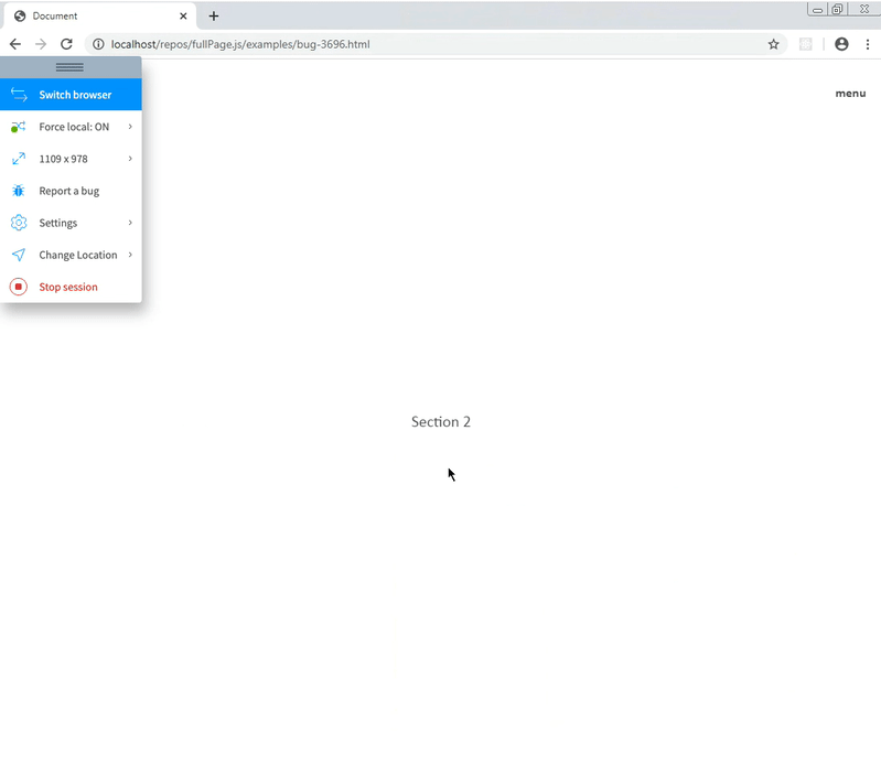 fullPage.js breaks down when changing browser scale · Issue #3696 · alvarotrigo/fullPage.js · GitHub