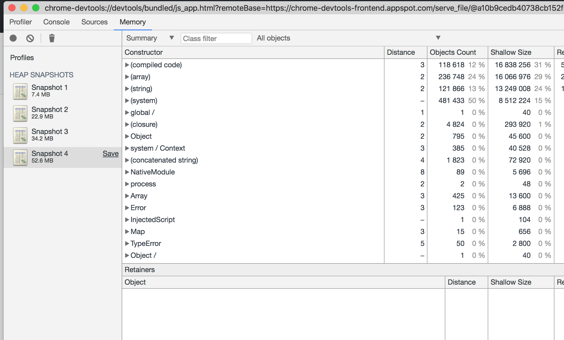 Memory Leak Detected With New Function Inside Request Handler · Issue 21142 · Nodejsnode