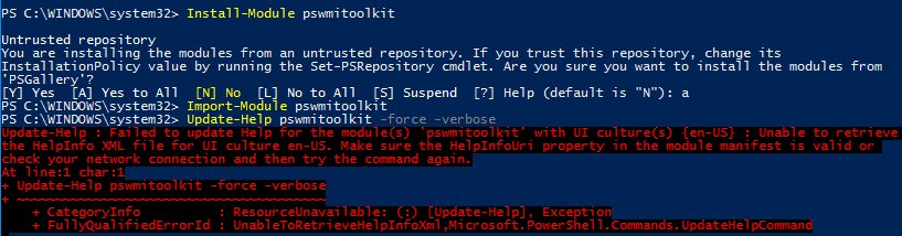 Update-Help does not work on custom PSGallery modules, but works ...