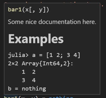 Improve docstring rendering · Issue #936 · julia-vscode/julia-vscode · GitHub