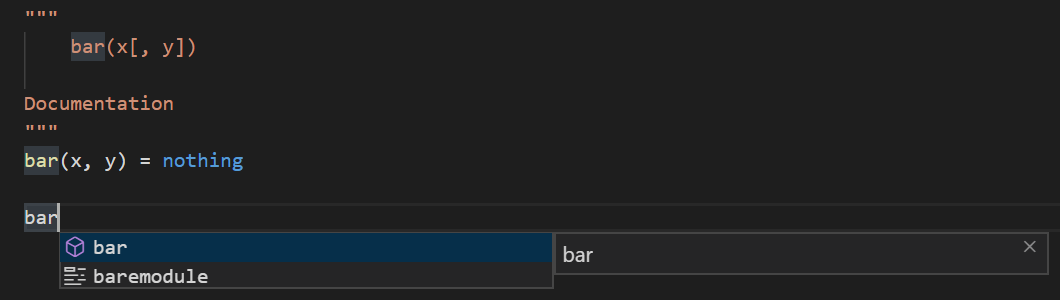 No documentation in autocomplete with functions defined in the same file · Issue #937 · julia ...