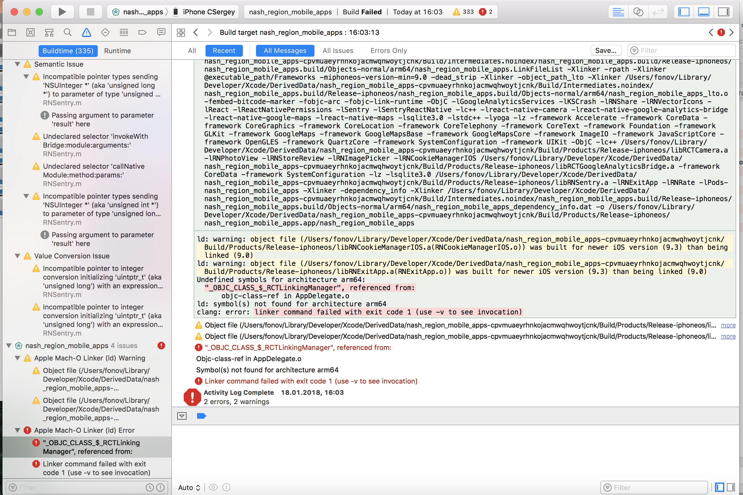 Undefined Symbols For Architecture Arm64 Objc Class Rctlinkingmanager · Issue 17652