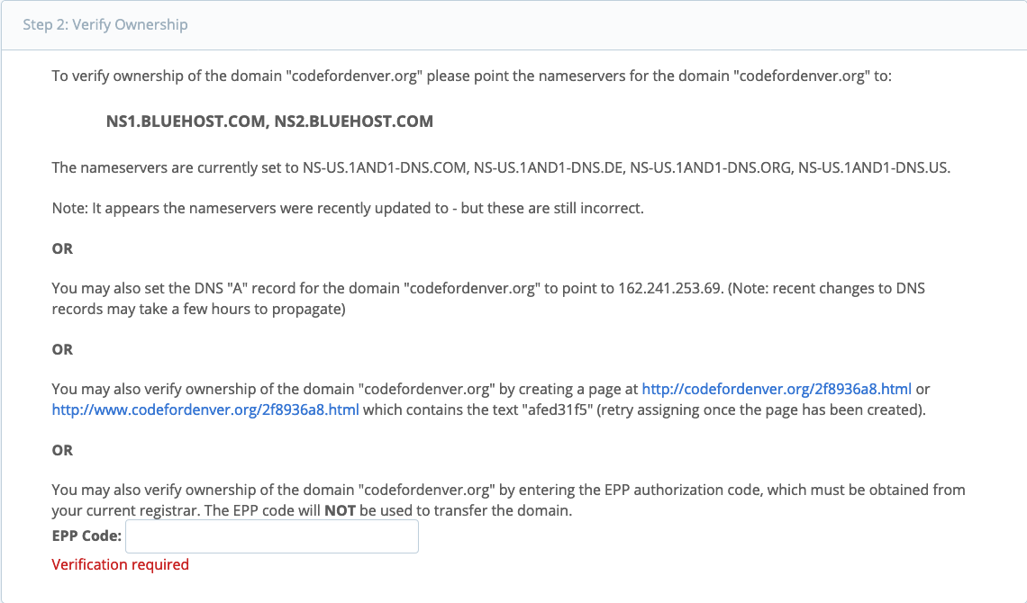 Change DNS for new host · Issue #160 · codefordenver/codefordenver.org ...