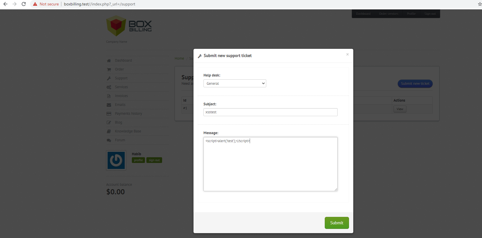 Multiple XSS Vulnerabilities · Issue #596 · boxbilling/boxbilling · GitHub