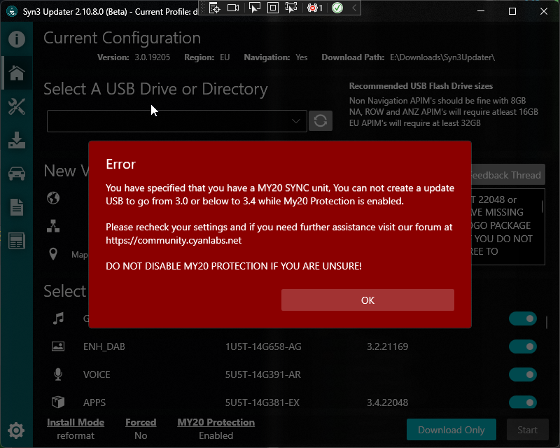 Incompatible Settings With MY20 active · Issue #173 · cyanlabs/Syn3Updater · GitHub