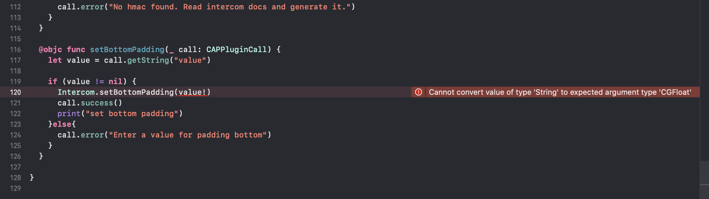 Setbottompadding Error · Issue 6 · Capacitor Communityintercom · Github 8882