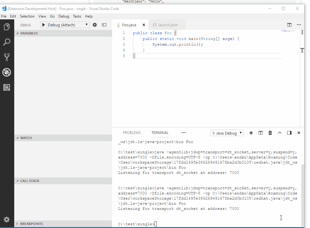 Debug adapter doesn't detach when finished execution · Issue #278 · microsoft/vscode-java-debug ...