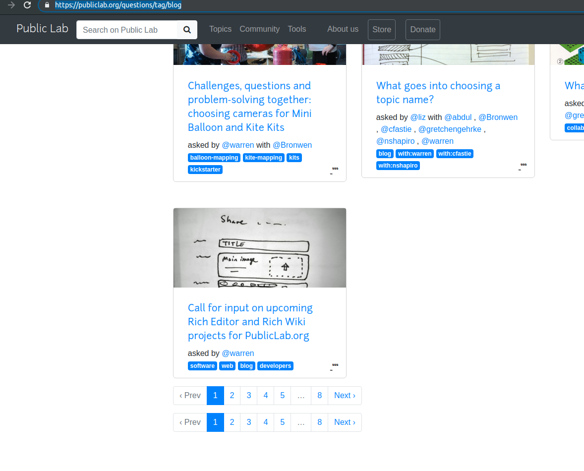 Double pagination on tags questions · Issue #8674 · publiclab/plots2 · GitHub