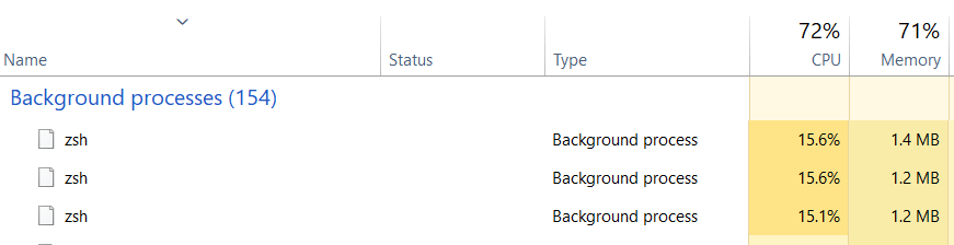 Background zsh processes with stable CPU usage in WSL · Issue #237 · romkatv/powerlevel10k · GitHub