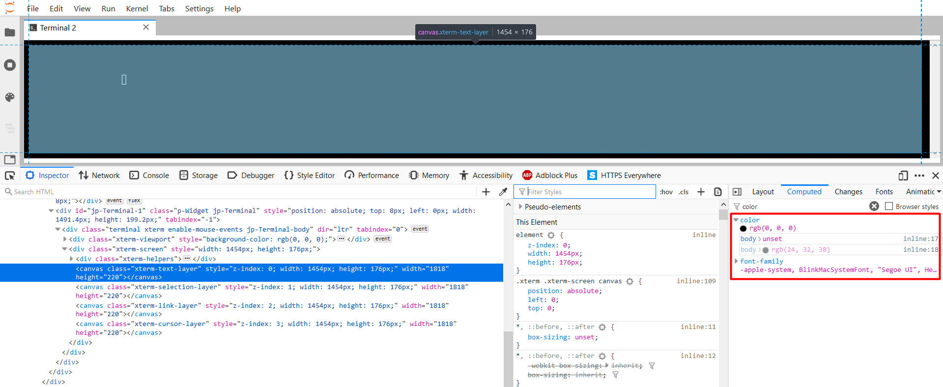 Terminal hasn't text · Issue #7375 · jupyterlab/jupyterlab · GitHub