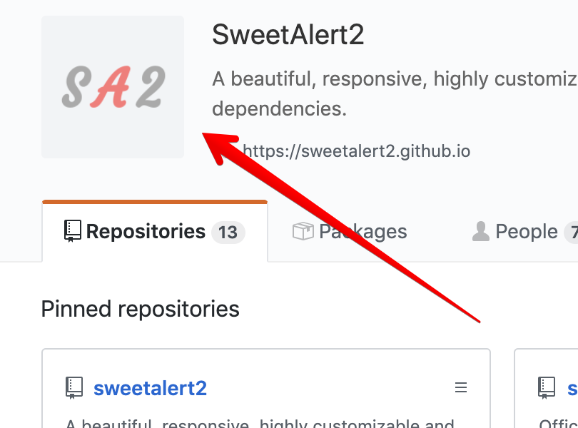 Update organisation avatar · Issue #1690 · sweetalert2/sweetalert2 · GitHub
