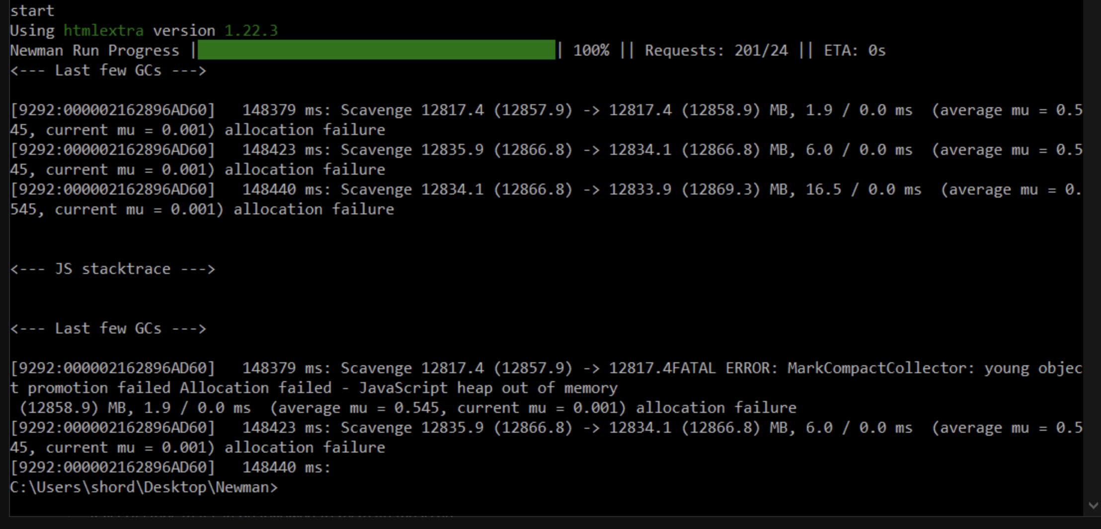 Collection Runner Crashing Because Of Memory · Issue 10453 