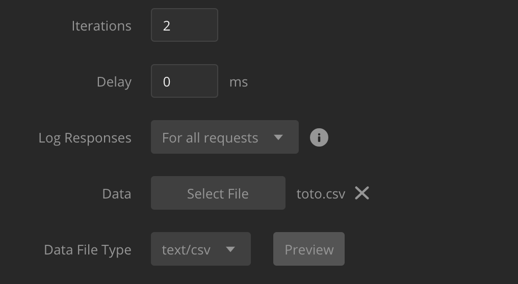 Collection runner does not identify the CSV format when selecting Data file · Issue #7008 ...