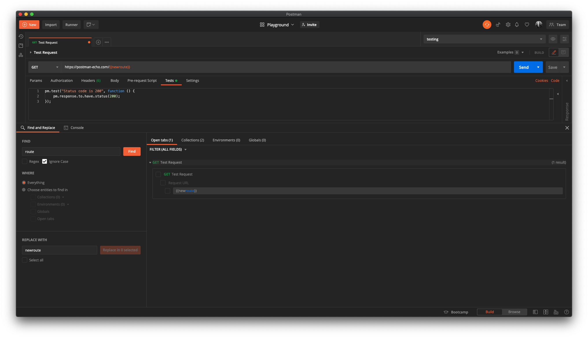 Collection Runner inconsistently not recognizing "Find and Replace ...