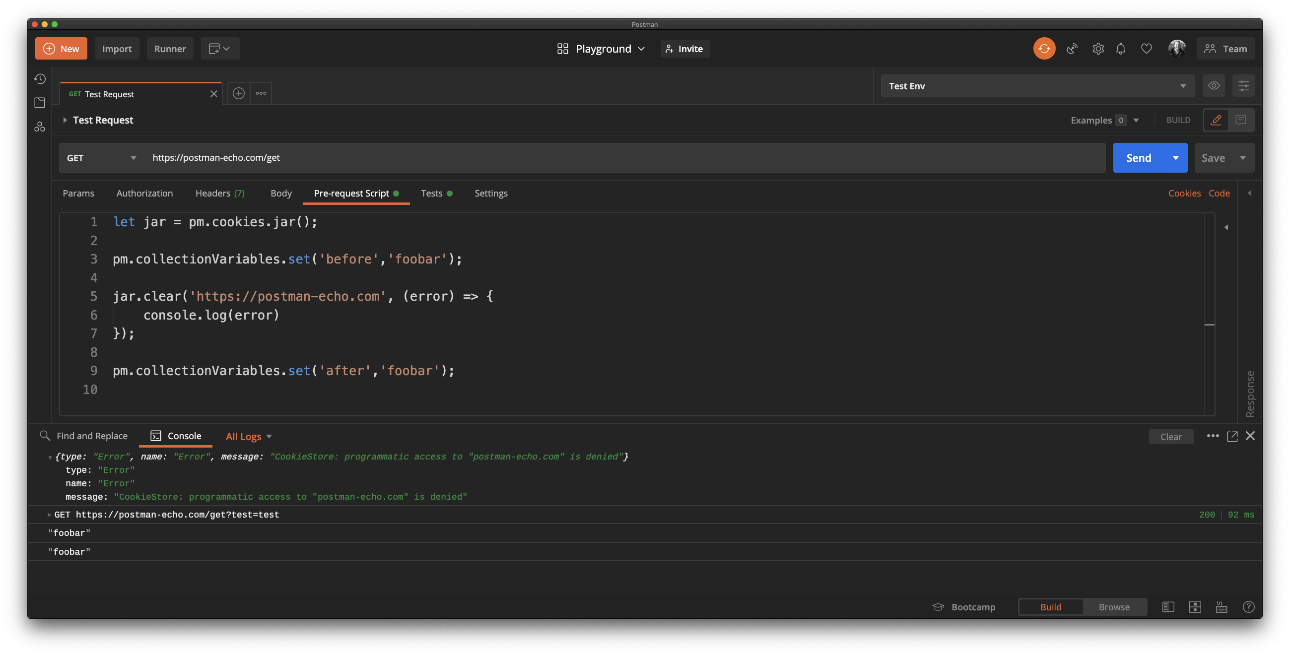 Setting Collection Variables Does Not Work After Clearing Cookies · Issue 9063 · Postmanlabs