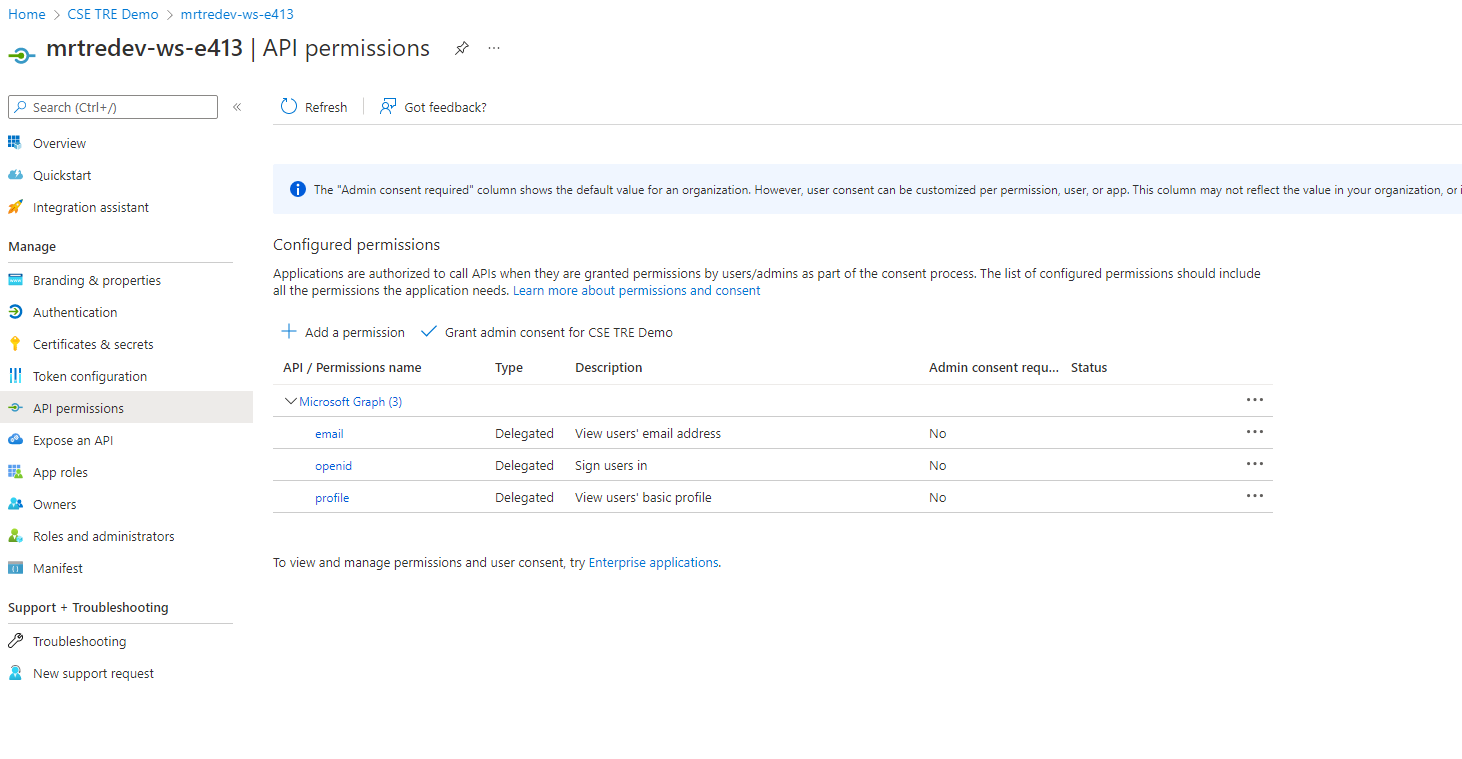 Auto generated workspace app reg is missing admin consent · Issue #2191 · microsoft/AzureTRE ...