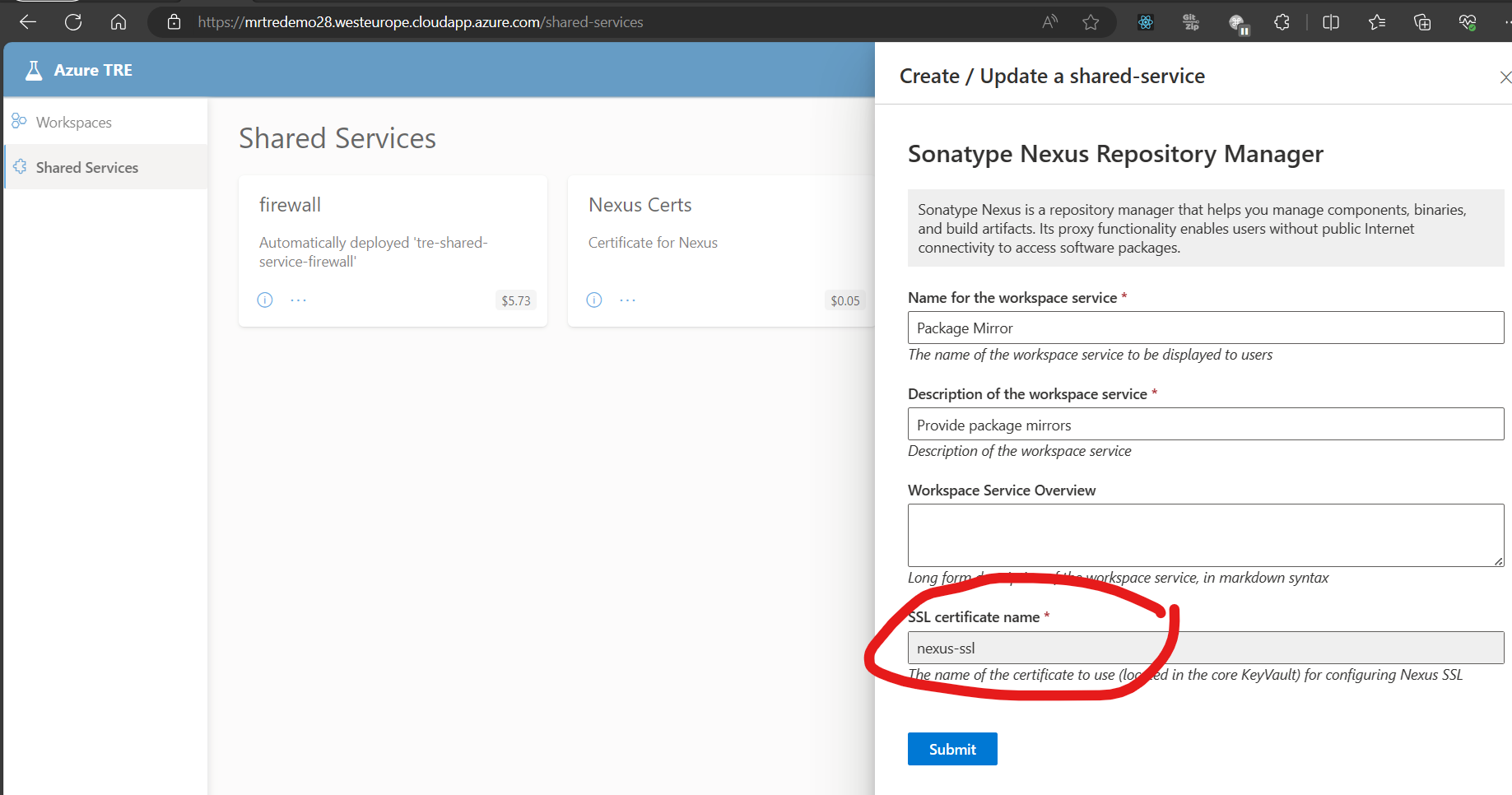 Shared Service Update does not work from shared-services page. · Issue #3716 · microsoft ...