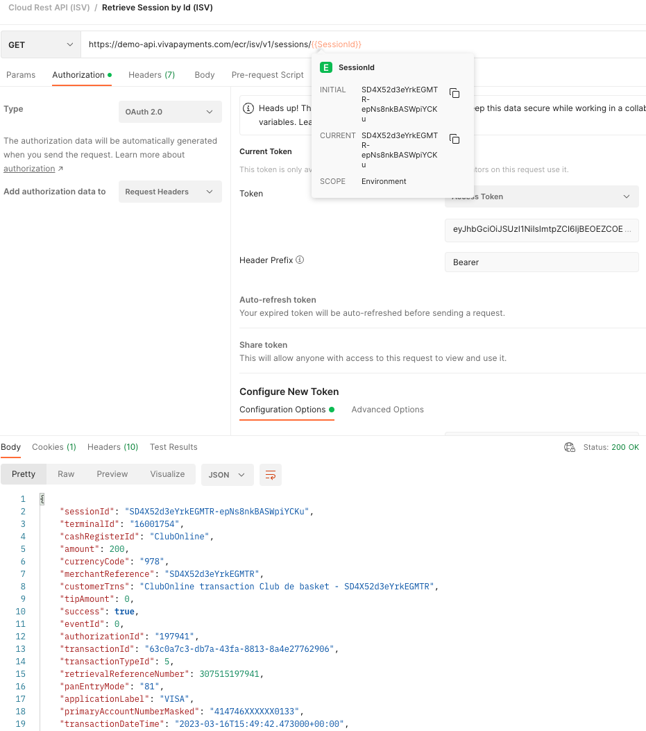 Unable to get transaction information after a POS session webhook ...