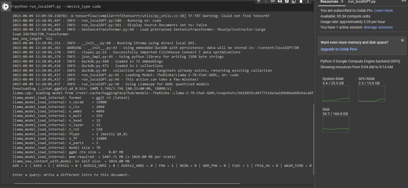 Running on google colab · Issue #27 · PromtEngineer/localGPT · GitHub