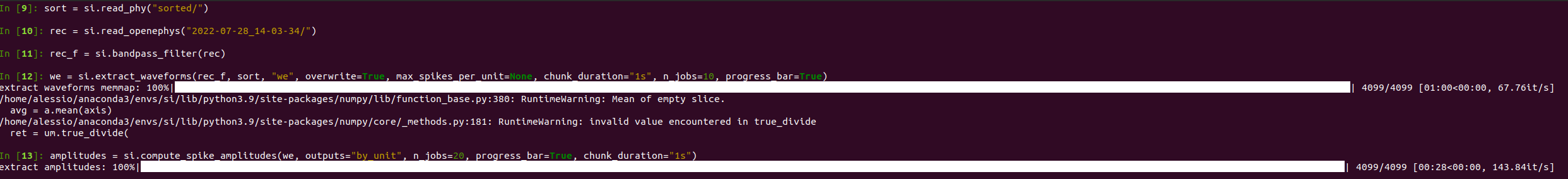 exctract amplitudes from phy to spikeinterface · Issue #824 · SpikeInterface/spikeinterface · GitHub