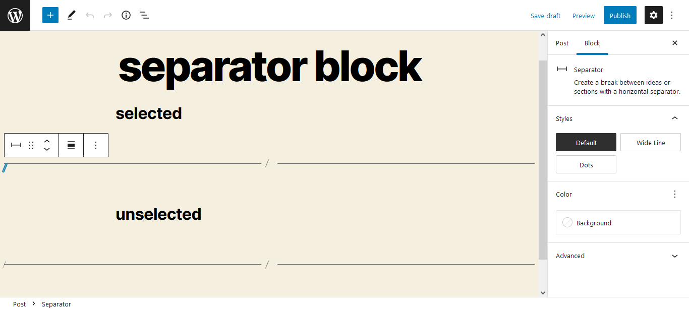 Separator Block: fix focus outline · Issue #41543 · WordPress/gutenberg · GitHub