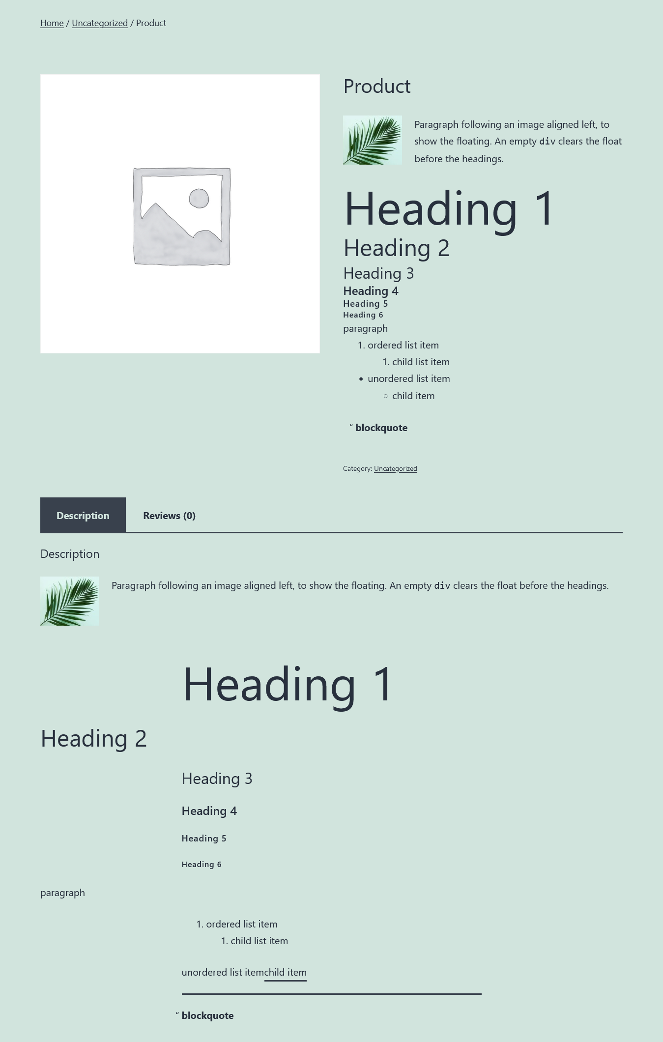 Single product description styles need editing for Twenty Twenty and ...