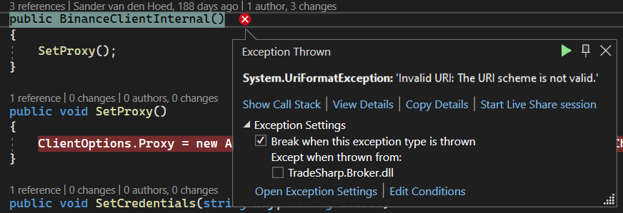 Proxy configuration doesn't work? · Issue #1203 · JKorf/Binance.Net · GitHub