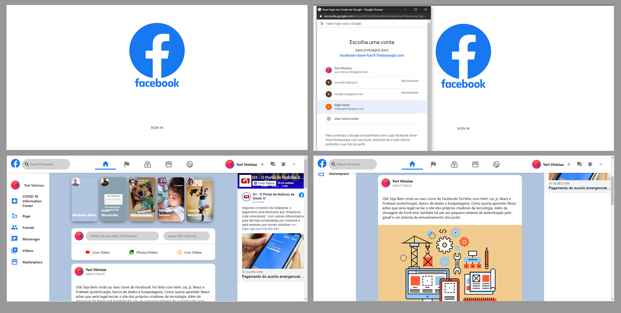 GitHub - YuriChen/facebook-clone: Clone front end do Facebook ...